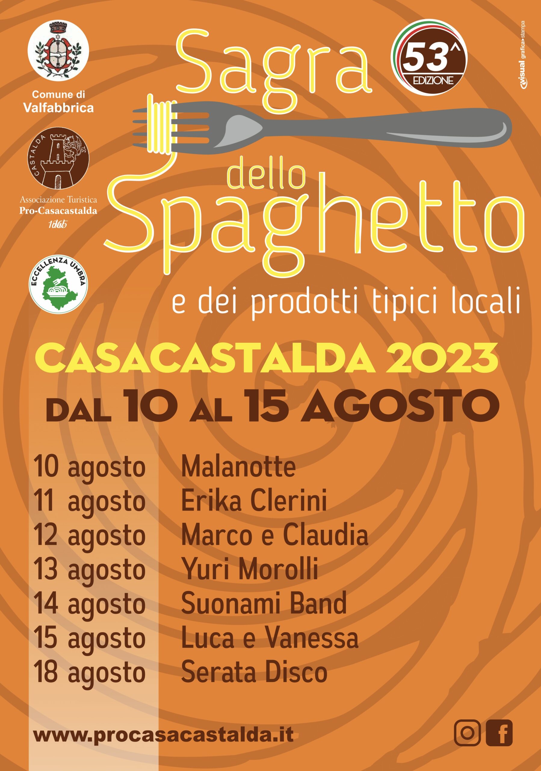 53ª Sagra dello Spaghetto e dei Prodotti Tipici Locali | Pro Casacastalda